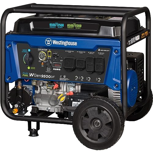 Westinghouse Outdoor Power Equipment 12500 Peak Watt Dual Fuel Home Backup Portable Generator, Remote Electric Start, Transfer Switch Ready, Gas and Propane Powered, CARB Compliant