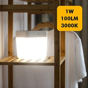 LUTEC Table Cube Light 100 Lumen 1 Watt 3 LED Simple Touch-Button Operation 3 Step Dimmer Portable & Moveable Solar Table Light Outdoor,Waterproof Exterior Atmosphere Lighting for Patio, Tent