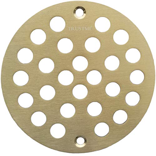 TRUSTMI 4 Inch Screw-in Shower Drain Cover Replacement Floor Strainer,Brushed Gold