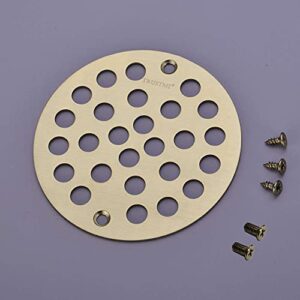 TRUSTMI 4 Inch Screw-in Shower Drain Cover Replacement Floor Strainer,Brushed Gold