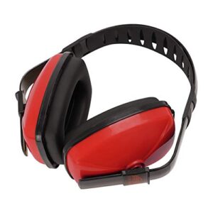 Soundproof Earmuffs for Adults Children Noise Canceling Hearing Protection Headphones Adjustable Padded Defender Noise Reduction Prevention Ear Protection Safety Earmuff Ear Protector Earplug (Red)