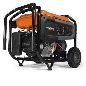 Generac 7682 GP6500E 6,500-Watt Gas-Powered Portable Generator - Powerrush Advanced Technology with Electric Start - Durable Design and Reliable Backup Power - 49-State Compliant