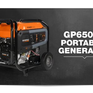 Generac 7682 GP6500E 6,500-Watt Gas-Powered Portable Generator - Powerrush Advanced Technology with Electric Start - Durable Design and Reliable Backup Power - 49-State Compliant