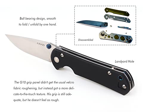 LAND Knives 910 911 912 913 Pocket Folding knife 12C27 Sandvik Blade Portable Survival Fishing EDC Tool (910)