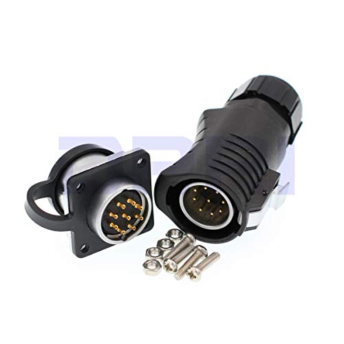 LP20 9 Pin Outdoor Waterproof Bulkhead Quick-Disconnected Power Industrial Circular Connector for Solar Generator RV Solar Panels