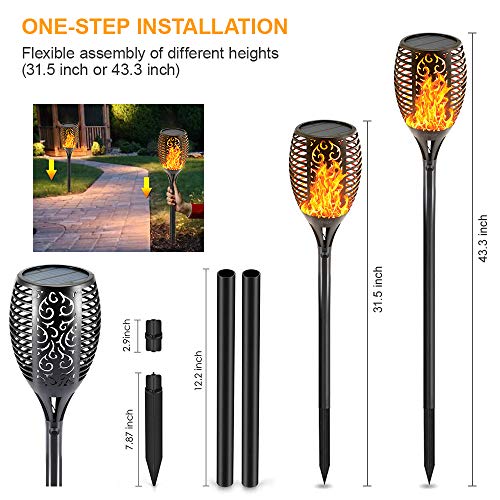 EOYIZW Solar Lights Outdoor 4 Pack, 99 LEDs Solar Torch Light with Flickering Flame- IP65 Waterproof Solar Garden Lights, Solar Powered Outdoor Lights for Porch Yard Patio Halloween Decorations