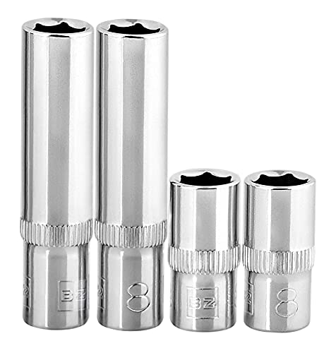 BRAZEN 8mm Socket Four Pack (1/4" Drive, Multi-Type)