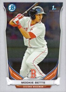 2014 bowman chrome prospects baseball #bcp109 mookie betts pre-rookie card - 1st bowman chrome card