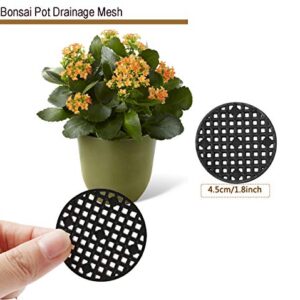 Fashionclubs Bonsai Wires Set, Bonsai Tree Training Wires Aluminum Craft Wires Size 1.0mm/1.5mm/2.0mm(Each Size is 32ft), with 20pcs Flower Pot Hole Mesh Pad Bonsai Bottom Grid Mat Mesh 2Inch in Dia