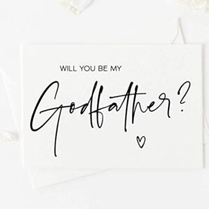 Simple Will You Be My Godfather Card, God Father Proposal Gifts, Greeting Card with Envelope