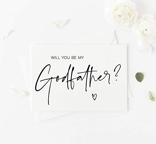 Simple Will You Be My Godfather Card, God Father Proposal Gifts, Greeting Card with Envelope