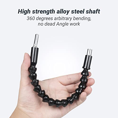 MAEXUS Flexible Drill Bit Extension, Explore Flexible Extensions for Drills, Flexible Shaft Extension Bits, Magnetic Hex Soft Shaft Flexible Screwdriver Kit for Father's Day Fine Finish (2 Pcs)