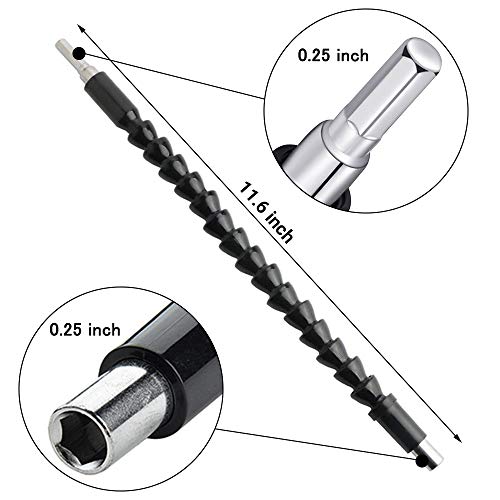 MAEXUS Flexible Drill Bit Extension, Explore Flexible Extensions for Drills, Flexible Shaft Extension Bits, Magnetic Hex Soft Shaft Flexible Screwdriver Kit for Father's Day Fine Finish (2 Pcs)