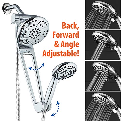 AquaDance Chrome AQUABAR High-Pressure 3-Way Spa Combo with Adjustable 18" Extension Arm for Easy Reach & Mobility Enjoy Luxury 6" Rain & Handheld Shower Head Separately or Together Finish