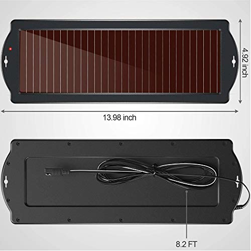 OYMSAE Solar Battery Charger 12V Solar Powered Battery maintainer & Charger,Suitable for Automotive, Motorcycle, Boat, Marine, RV, Trailer, Powersports, Snowmobile, etc.(1.8W Amorphous)