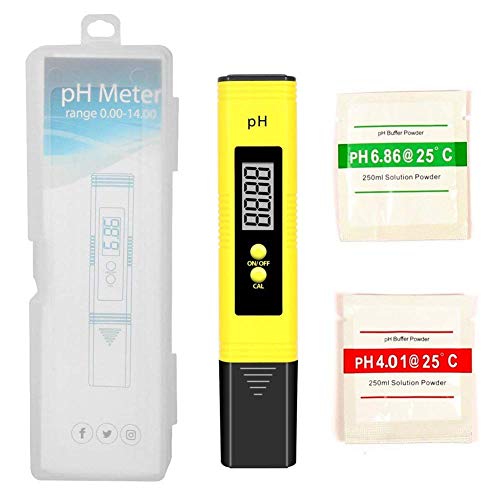 Digital PH Meter, WECHIC 0.01 PH High Accuracy Water Quality Tester with 0-14 PH Measurement Range for Household Drinking, Pool and Aquarium Water PH Tester Design with ATC (Yellow)