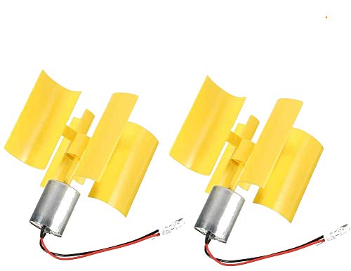 Sparik Enjoy 2 Pcs DC 0.1V-5.5V 100-6000RPM Micro Vertical Wind Turbines, Small Motor Wind Blades Generator for DIY (2pcs)