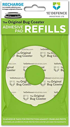 1st Defense Industries 4 inch Round Refill Sticky Pads - Interceptor Trap and Detection Kits - Protects Against Bed Bugs, Ticks, Ants, Cockroaches, Spiders and Scorpions | 12 Pack