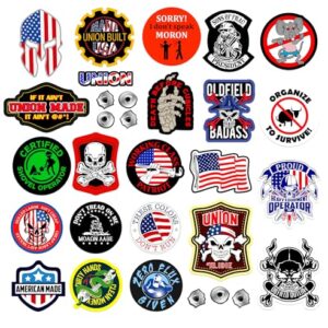 Large Union Hard Hat Stickers | 100% Quality Waterproof Vinyl | Funny Hardhat, Toolbox, Oilfield, Organize, Union, Roughneck, Welder, Construction, Patriotic, American Flag!