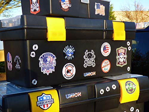 Large Union Hard Hat Stickers | 100% Quality Waterproof Vinyl | Funny Hardhat, Toolbox, Oilfield, Organize, Union, Roughneck, Welder, Construction, Patriotic, American Flag!