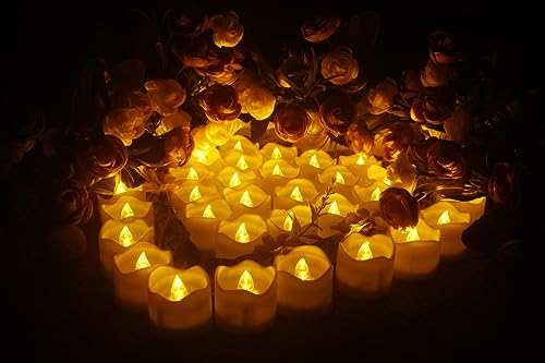 Topstone Remote Control Tealights with Timer,Battery Operated Flameless Candle with Flickering Amber Bulb,Electric Tea Light in Wave Open, Best for Holiday Decoration,Wedding,Pack of 12