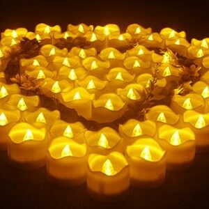 Topstone Remote Control Tealights with Timer,Battery Operated Flameless Candle with Flickering Amber Bulb,Electric Tea Light in Wave Open, Best for Holiday Decoration,Wedding,Pack of 12