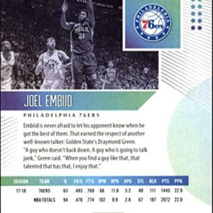 2018-19 Panini Status NBA Basketball Card #38 Joel Embiid Philadelphia 76ers