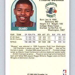 1989-90 Hoops Basketball #218 Muggsy Bogues Charlotte Hornets Official NBA Trading Card