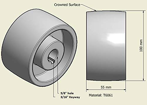 Belt Grinder 2"x72" Wheel Set for Knife Grinder 4" Drive 5/8" Bore 3" Track 2" Idler (4" 5/8-3"- 2")