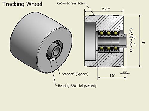 Belt Grinder 2"x72" Wheel Set for Knife Grinder 4" Drive 5/8" Bore 3" Track 2" Idler (4" 5/8-3"- 2")