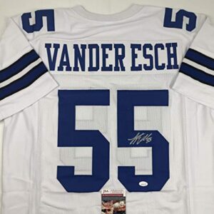 autographed/signed leighton vander esch dallas white football jersey jsa coa