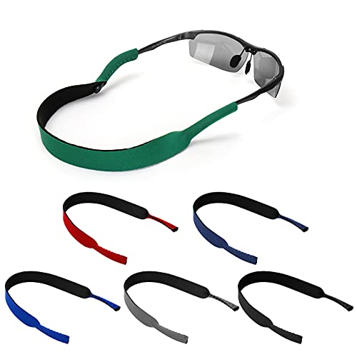 YIKATO [Length Upgrade] 6 Pack Neoprene Glasses and Sunglasses Strap, Anti Slip Sports Eyewear Retainer Holder Strap (Multicolor-6pcs)