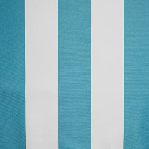 Exclusive Home Canopy Stripe Indoor/Outdoor Grommet Top Curtain Panel, 54"x96", Teal / White, Set of 2