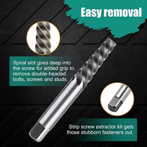 COMOWARE Screw Extractor & Left Hand Drill Bit Set- Broken Bolt Remover HSS M2, 10pcs with Metal Index Case