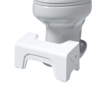 squatty potty fold n stow compact foldable toilet stool, white, 7", 1 lb