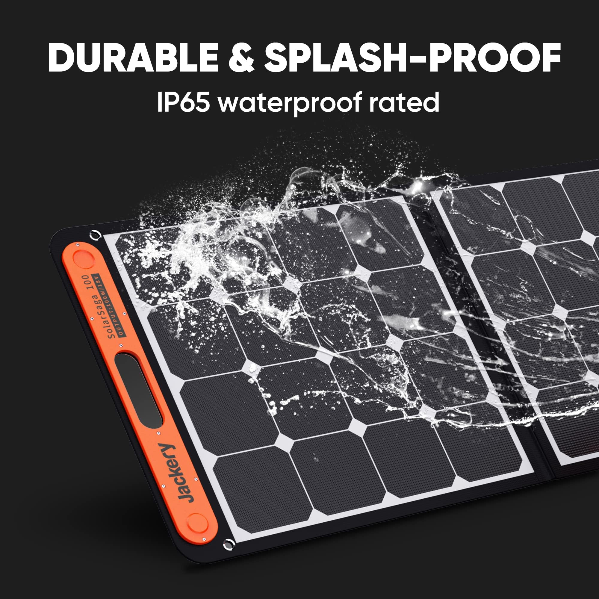 Jackery SolarSaga 100W Portable Solar Panel for Explorer 240/300/500/1000/1500 Power Station, Foldable US Solar Cell Solar Charger with USB Outputs for Phones (Can't Charge Explorer 440/ PowerPro)