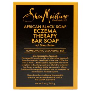 sheamoisture bar soap for eczema african soap with shea butter, black, aloe vera, 5 ounce