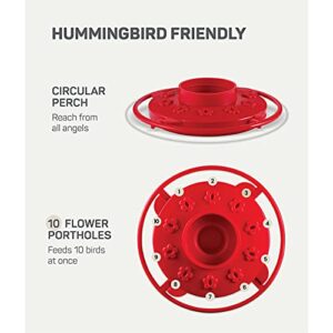 Hummingbird Feeder 16 oz [Set of 2] Plastic Hummingbird Feeders for Outdoors - Humming Bird Feeders - 10 Feeding Ports - Wide Mouth for Easy Filling/2 Part Base for Easy Cleaning