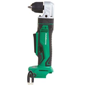 metabo hpt right angle drill, 18v cordless, tool only - no battery, 3/8-inch keyless chuck, led light, side handle (dn18dslq4)