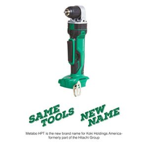 Metabo HPT Right Angle Drill, 18V Cordless, Tool Only - No Battery, 3/8-Inch Keyless Chuck, LED Light, Side Handle (DN18DSLQ4)