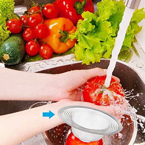 2 PCS Stainless Steel Sink Strainer 4.5" Diameter, Mesh Metal Drain Strainer, Fine Mesh Kitchen Sink Strainer, Hair Basket Drain - Fits Most Kitchen Sink, Bathroom Bathtub, Shower Drains