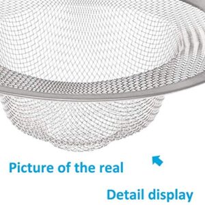 2 PCS Stainless Steel Sink Strainer 4.5" Diameter, Mesh Metal Drain Strainer, Fine Mesh Kitchen Sink Strainer, Hair Basket Drain - Fits Most Kitchen Sink, Bathroom Bathtub, Shower Drains