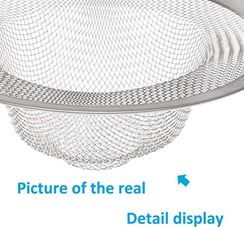 2 PCS Stainless Steel Sink Strainer 4.5" Diameter, Mesh Metal Drain Strainer, Fine Mesh Kitchen Sink Strainer, Hair Basket Drain - Fits Most Kitchen Sink, Bathroom Bathtub, Shower Drains