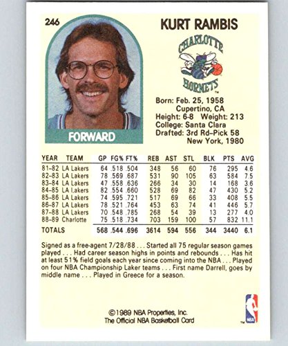 1989-90 Hoops Basketball #246 Kurt Rambis Charlotte Hornets Official NBA Trading Card