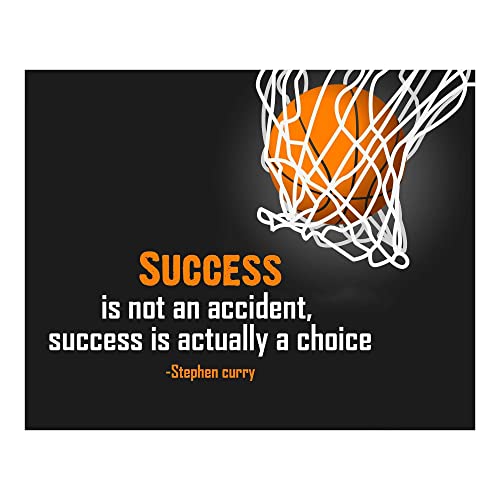 Success is a Choice - Inspirational Quotes Wall Art, Motivational Wall Art, Stephen Curry Quotes Is Perfect Wall Decoration For Home Decor, Locker Room, Gym, & Bedroom Wall Decor. Unframed-10x8"