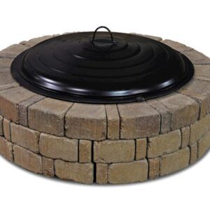 Backyard Creations 31 inch Fire Ring Lid Outdoor Fireplace | Durable Steel, Black