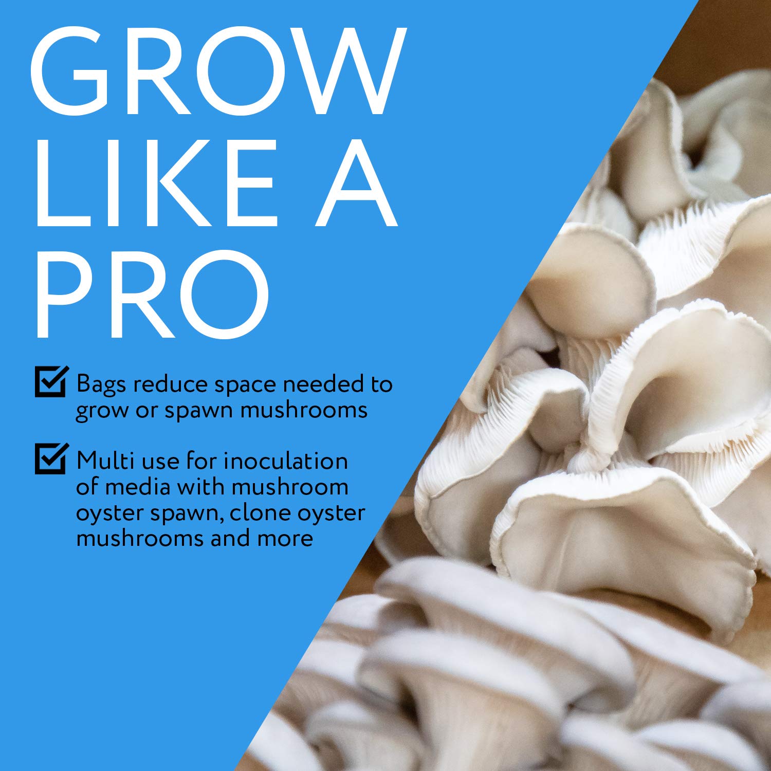 [50 Pack] Mushroom Growing Bags Mushroom Spawn Bags - Large Extra Thick 6 Mil Bags 6" X 5" X 20" 0.2 Micron Filter Breathable - Autoclavable Bags That Stand Up - Durable Bags - Tear Resistant Strong