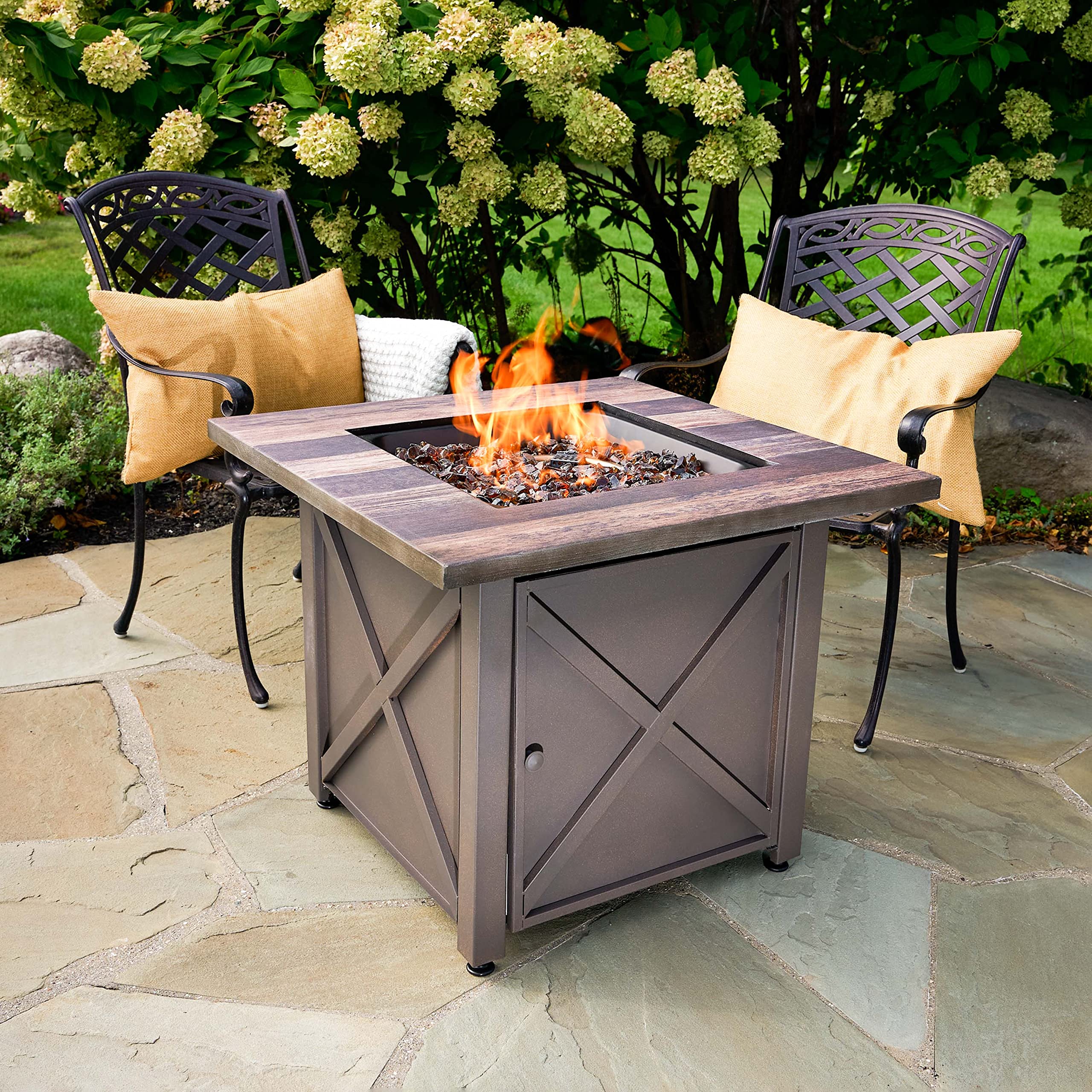 Endless Summer GAD15264SP 30-in W 50000-BTU Brown Tabletop Steel Propane Gas Fire Table