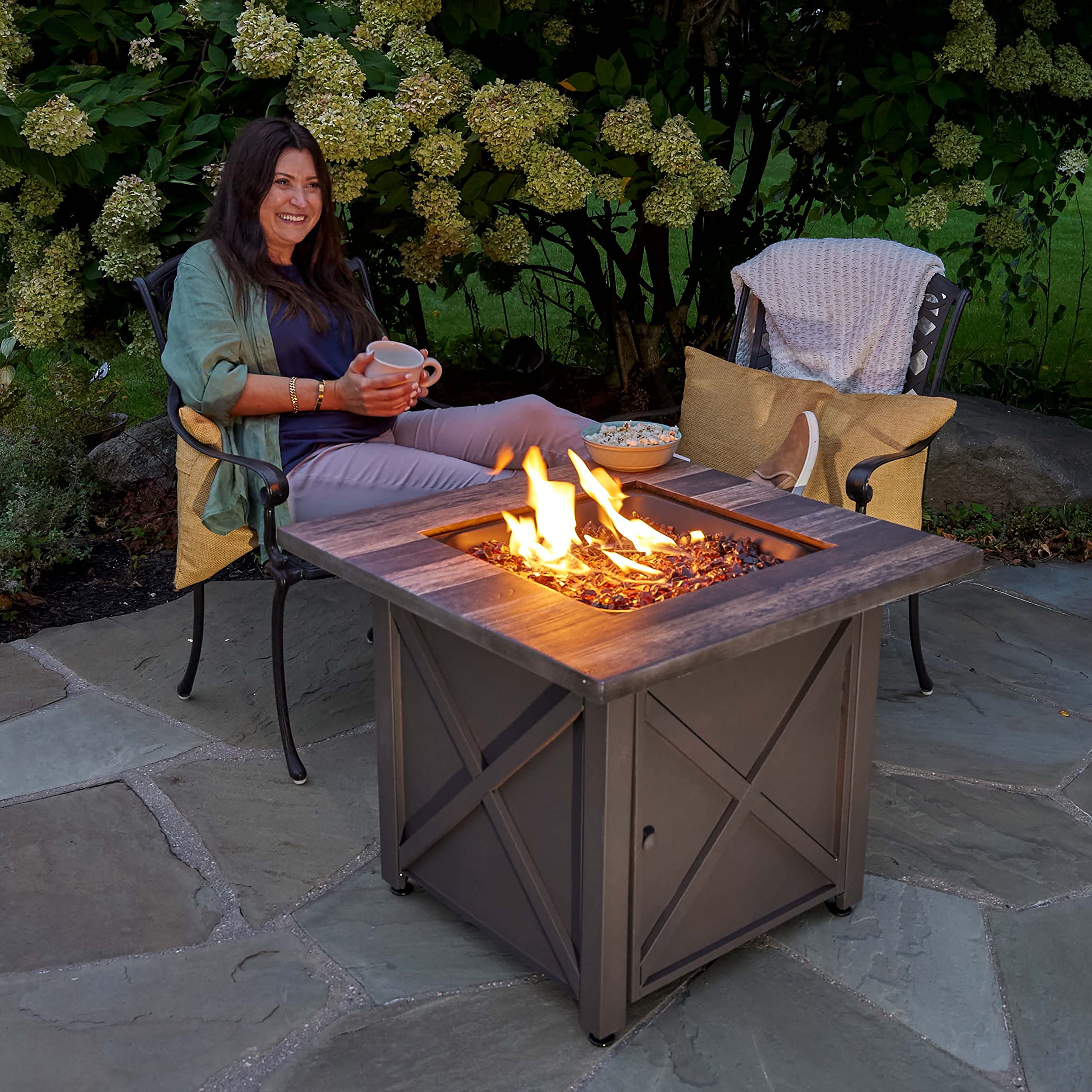 Endless Summer GAD15264SP 30-in W 50000-BTU Brown Tabletop Steel Propane Gas Fire Table