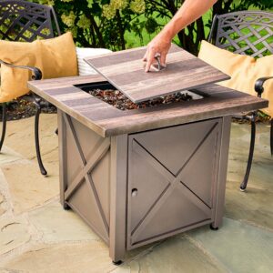 Endless Summer GAD15264SP 30-in W 50000-BTU Brown Tabletop Steel Propane Gas Fire Table